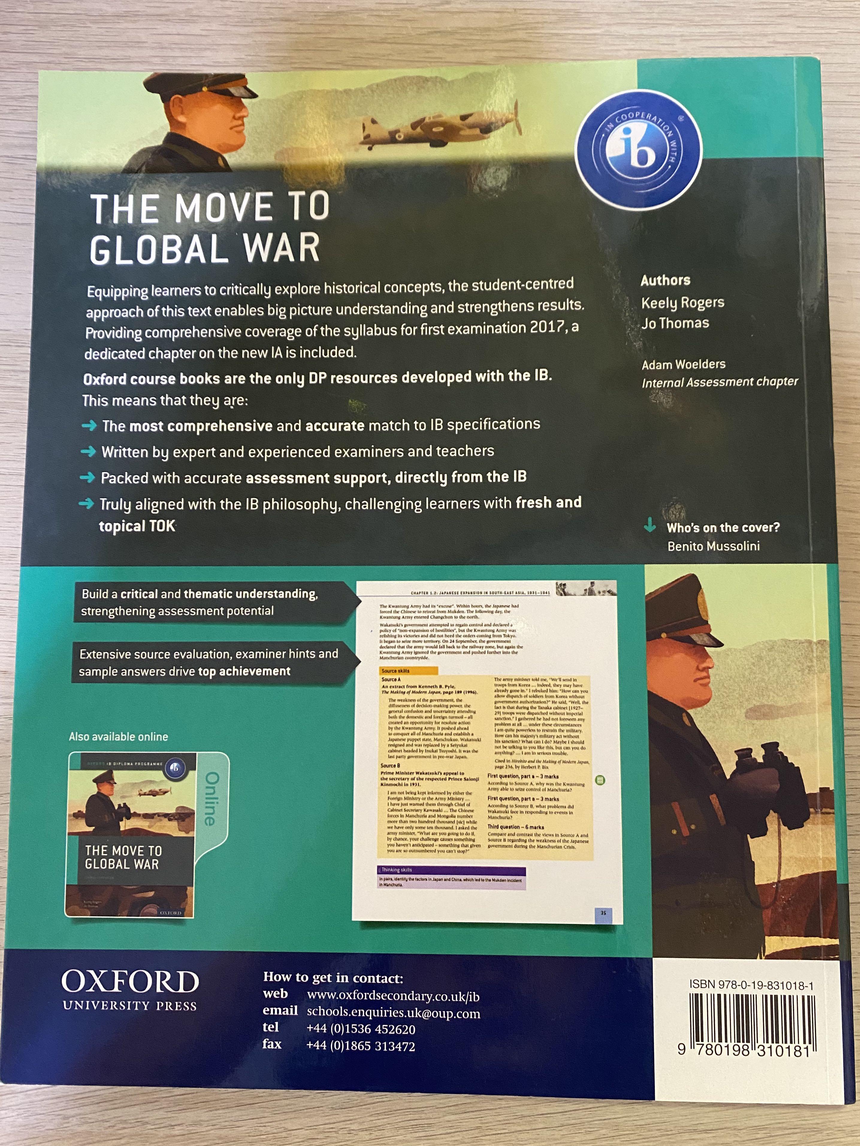 IB HISTORY MOVE TO GLOBAL WAR OXFORD COURSE BOOK, Hobbies & Toys, Books ...