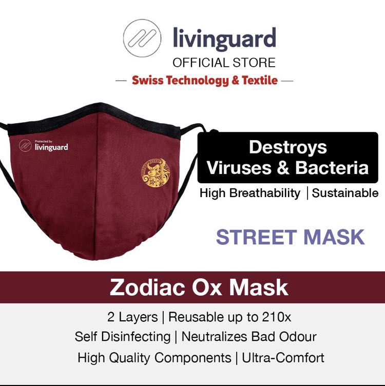 Living guard huat huat mask (red), Health & Nutrition, Face Masks ...