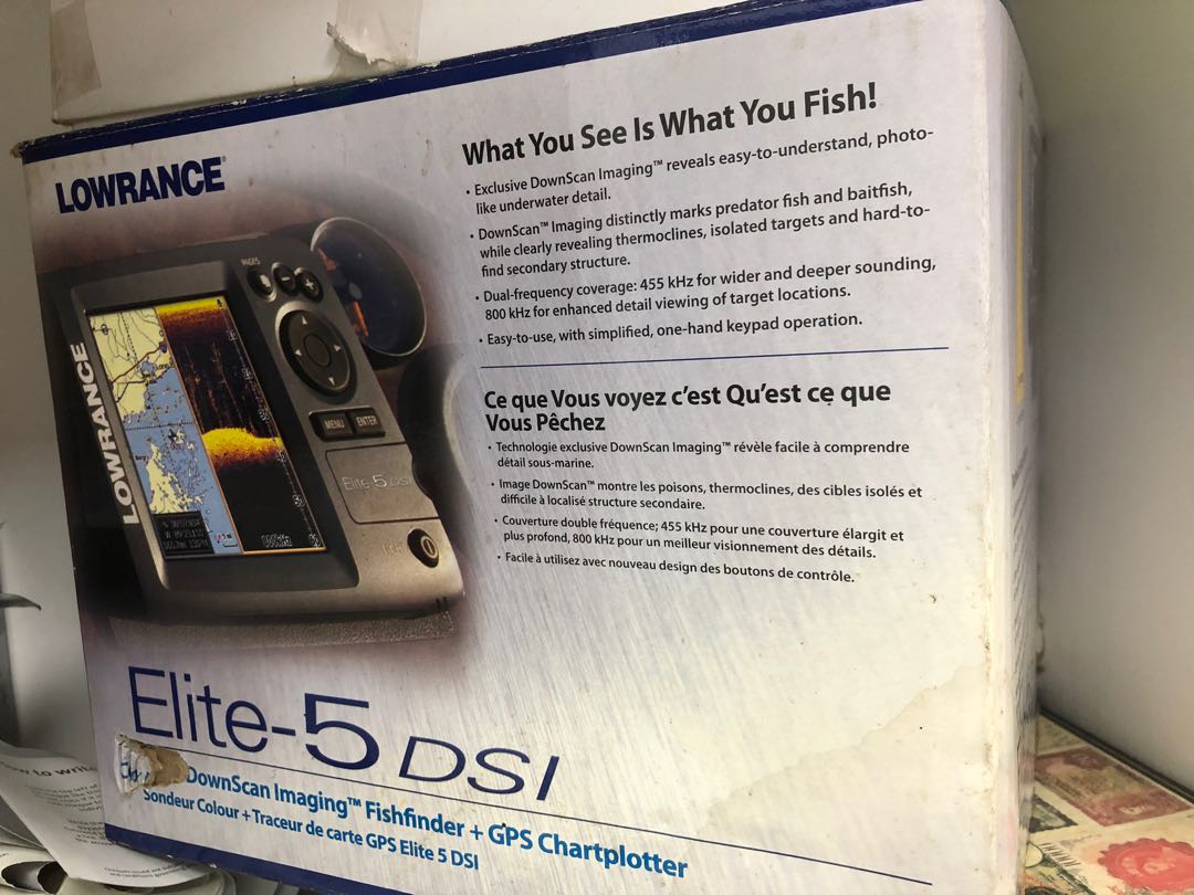 lowrance elite-5 dsi chart plotter fish finder, Sports Equipment ...