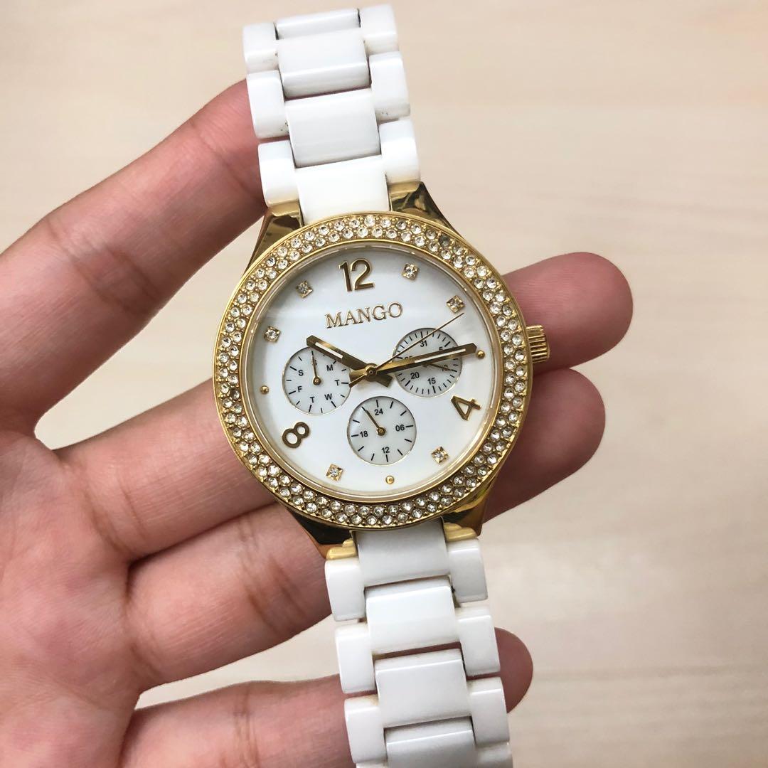 Mango White and Gold Watch (Preloved), Women's Fashion, Watches ...