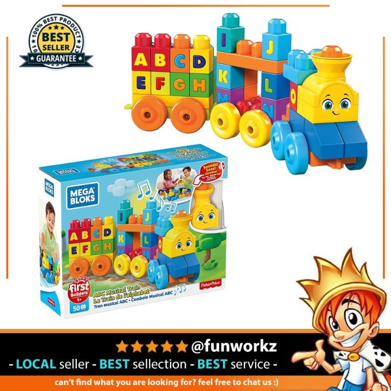 MATTEL Mega Bloks ABC Musical Train Building Set, 50 pieces, Hobbies ...
