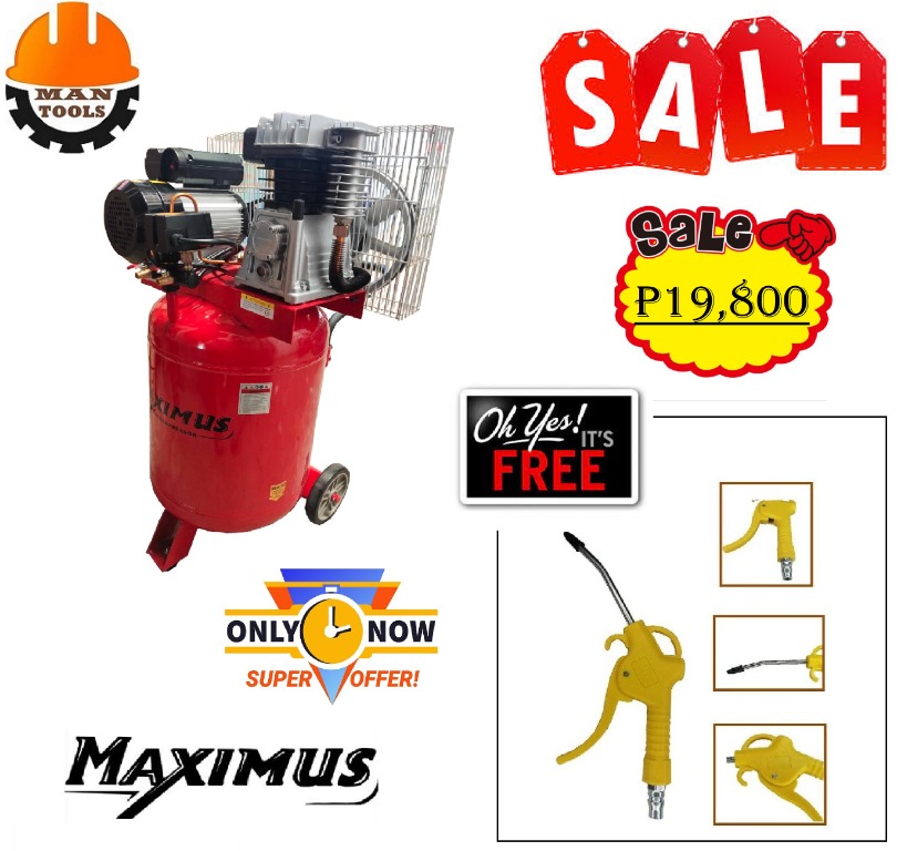 Maximus Air Compressor 2HP 70Liters High Pressured Vertical (GHB2055 ...