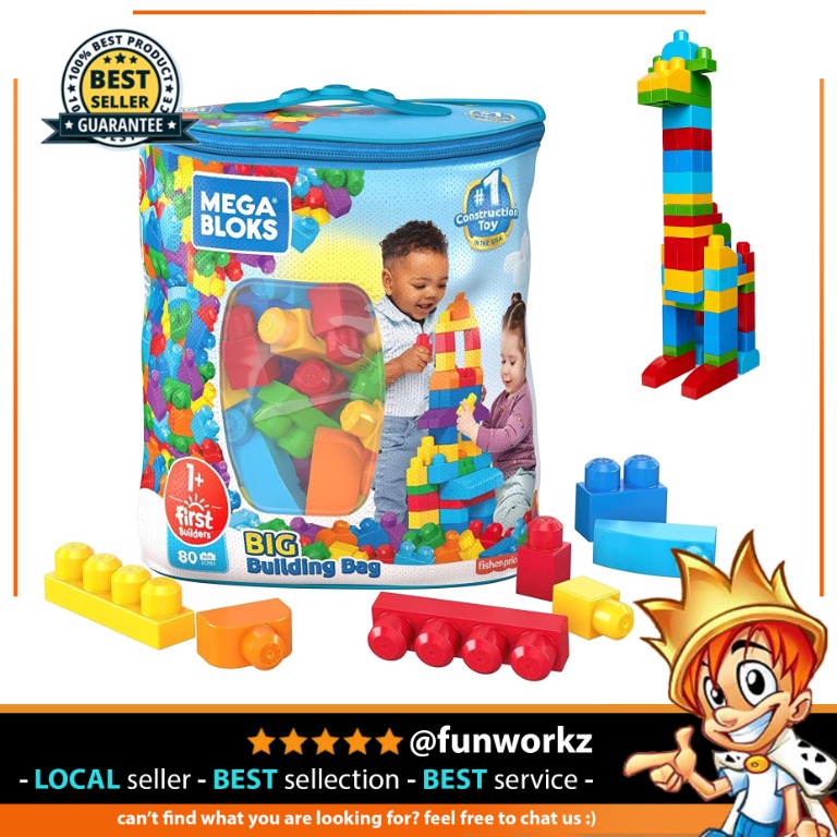 Mega Bloks 80-Piece Big Building Bag, Classic, Hobbies & Toys, Toys ...