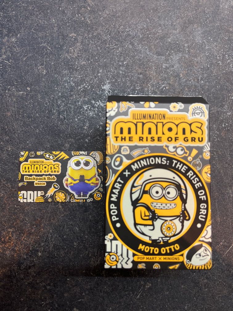 Minion Popmart Rise of Gru Backpack Bob, Hobbies & Toys, Toys & Games ...