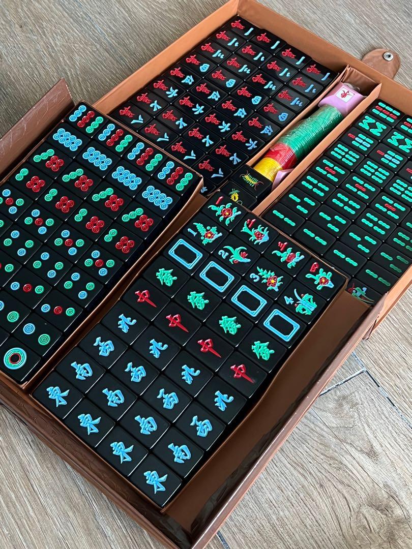 New All Black Mahjong Set, Hobbies & Toys, Toys & Games on Carousell