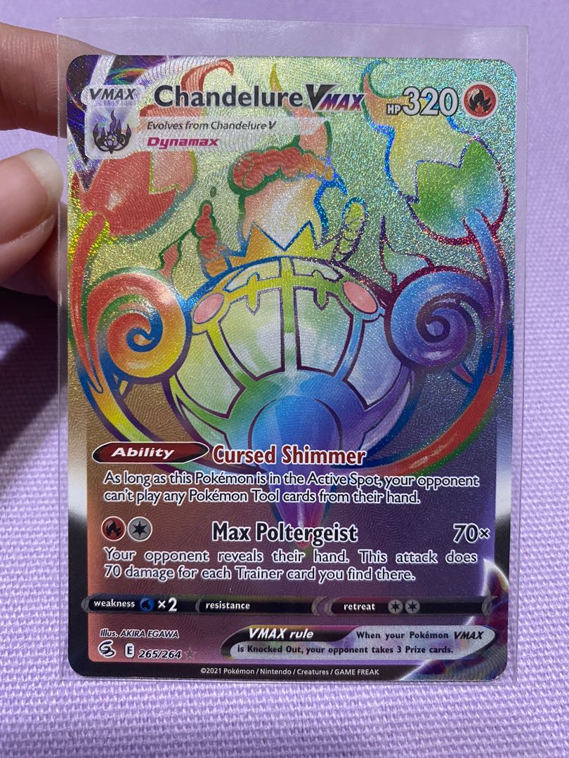 Pokemon Fusion Strike Chandelure Rainbow vmax, Hobbies & Toys, Toys ...