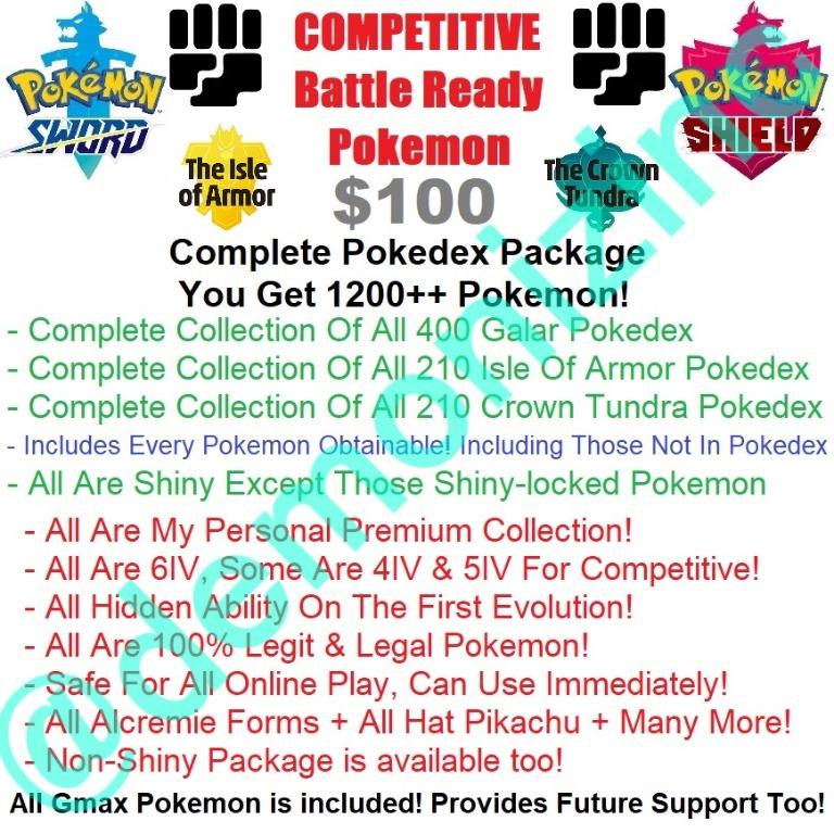 Pokemon Sword & Shield Gen 8 Complete Shiny Pokedex & Living Dex, Video ...