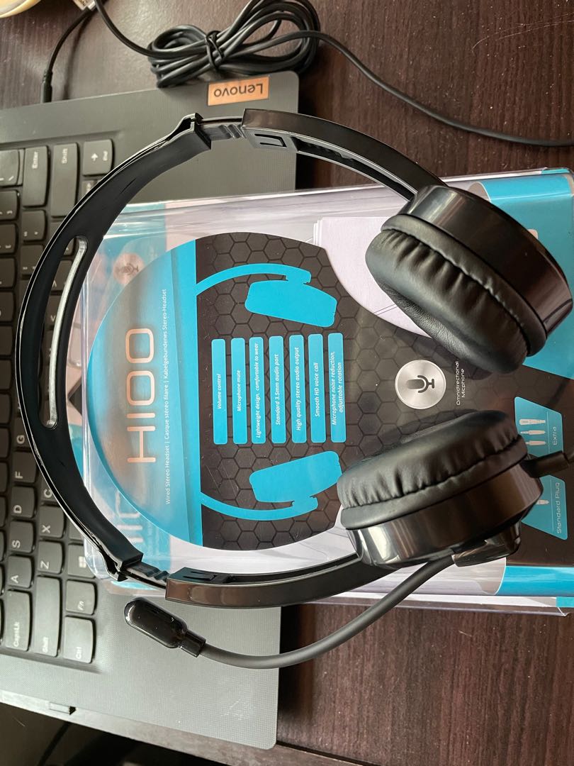 Rapoo H100 wired headset with noise reduction, Audio, Headphones ...