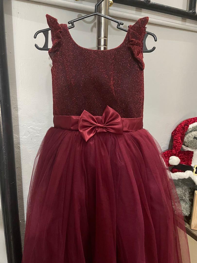 Red 7th birthday gown, Babies & Kids, Babies & Kids Fashion on Carousell