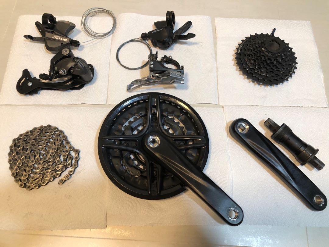 Shimano Altus 3x9 Groupset Complete, Sports Equipment, Bicycles & Parts ...