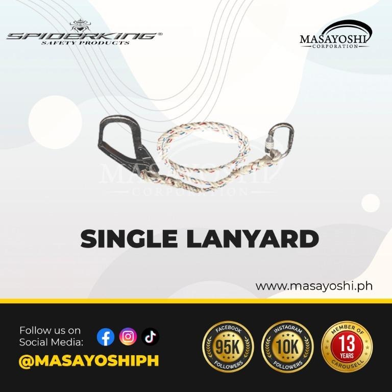 SPIDERKING® Single Lanyard – Rope Type | Safety Equipment | PPE | Fall ...