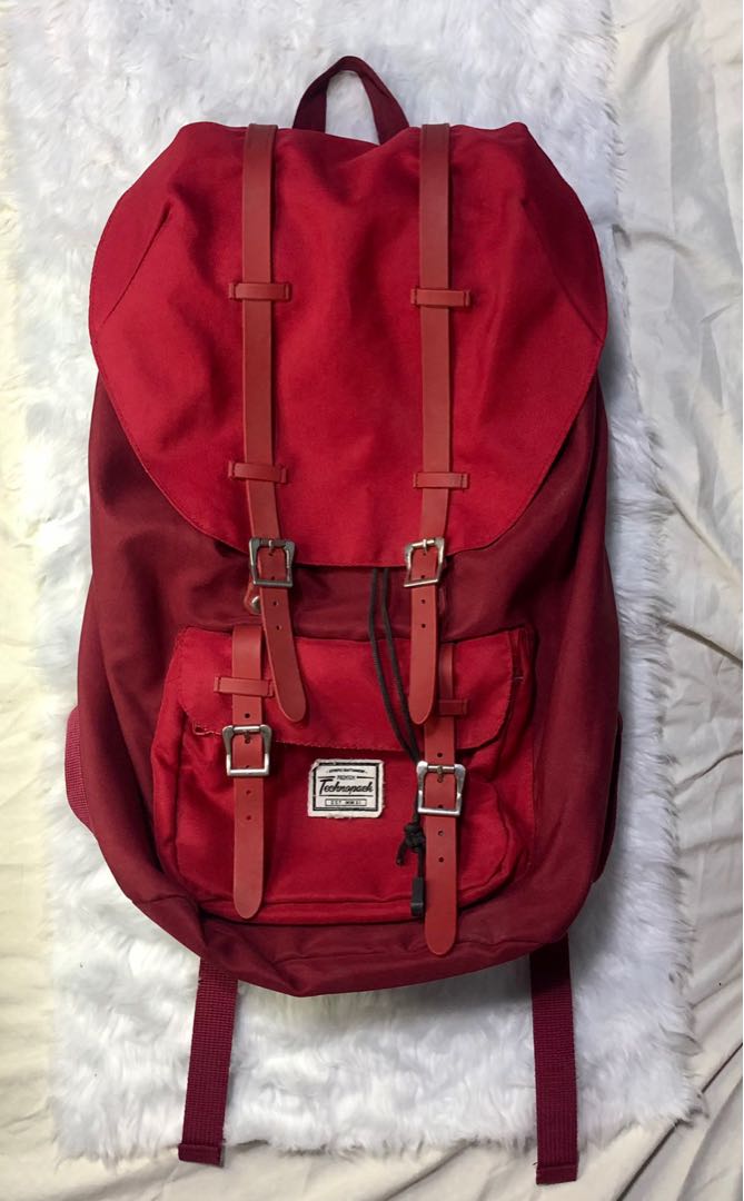 TECHNOPACK UNISEX RED BACK PACK LARGE, Men's Fashion, Bags, Backpacks ...