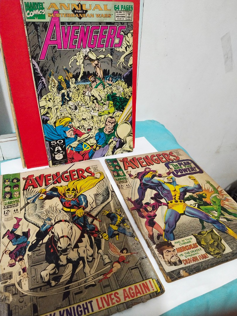 "THE AVENGERS" 3 vintage comics/1960s & 1991, Hobbies & Toys, Books ...