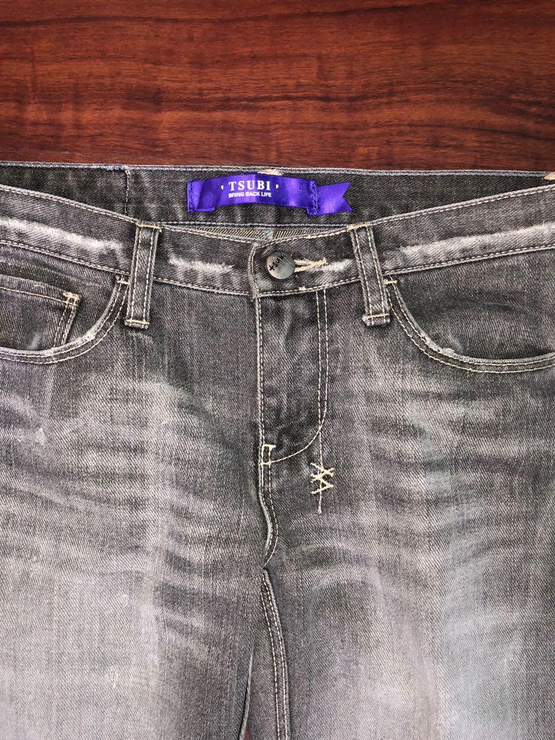 Tsubi Grey Washed Denim Jeans, Men's Fashion, Bottoms, Jeans on Carousell