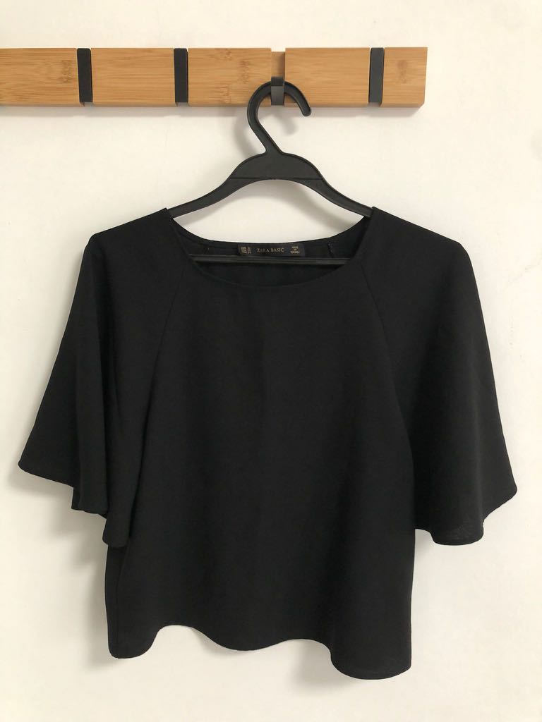Zara Basic Black Top, Women's Fashion, Tops, Blouses on Carousell