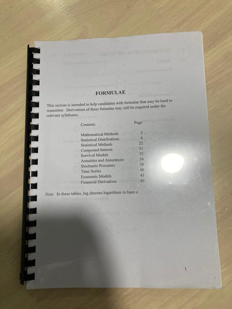 Actuarial science formula book (Yellow book), Hobbies & Toys, Books ...