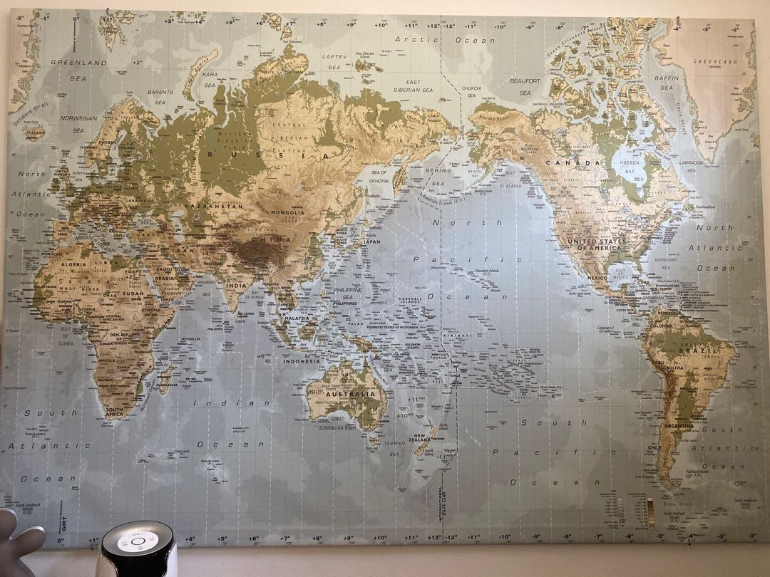 Rare Old World Map, Furniture & Home Living, Home Decor, Frames ...