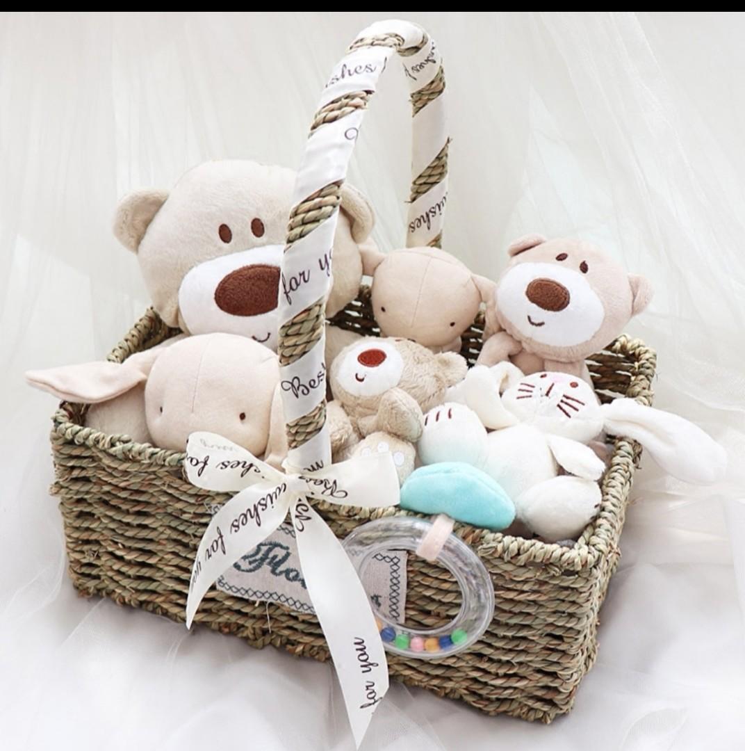 Baby Soft Toy Set Girl Boy Full Month Gift Newborn Gift, Babies & Kids ...