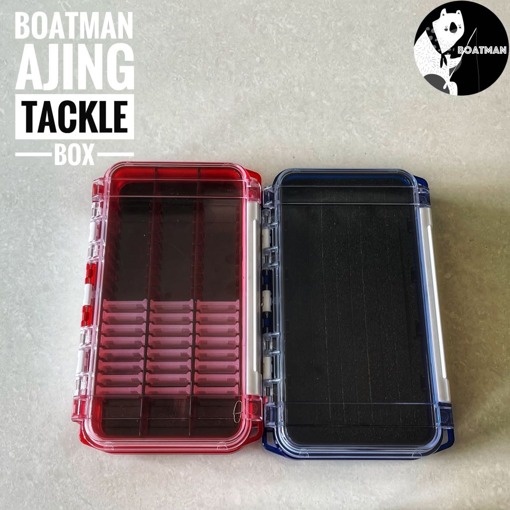 Boatman multi function tackle box for ajing jigheads waterproof double ...