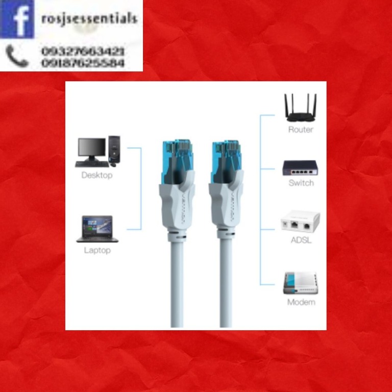 CAT5E Ethernet LAN Cable RJ5 (1/2/3/5m), Computers & Tech, Parts ...
