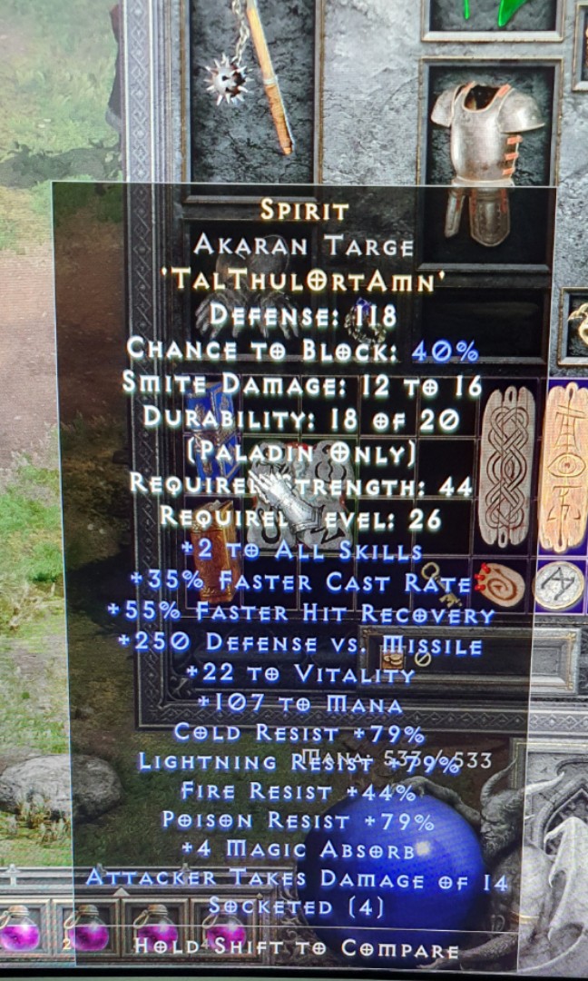 Diablo 2 Resurrected Akaran Targe (Spirit), Video Gaming, Gaming ...