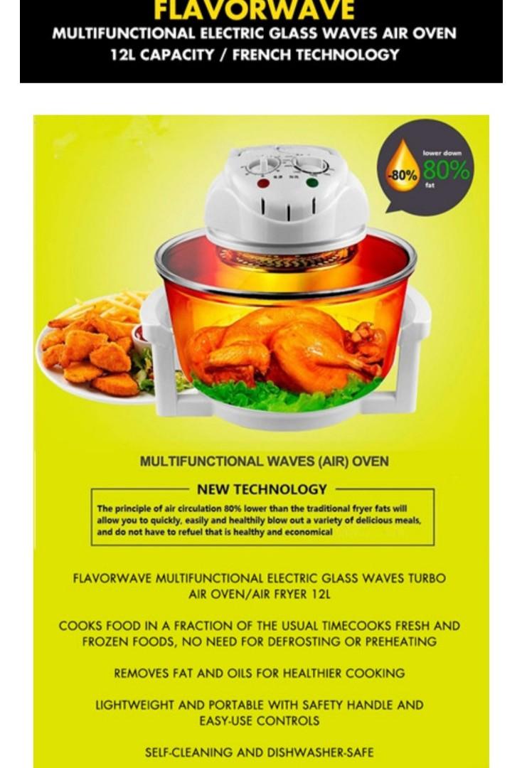 Flavorwave Multifunctional Electric Glass Waves Air Oven / Air Fryer ...