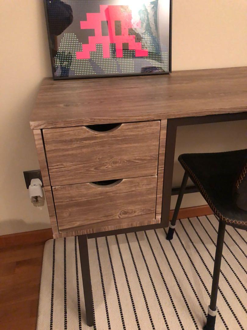 Modern industrial study table - good as new!, Furniture & Home Living ...