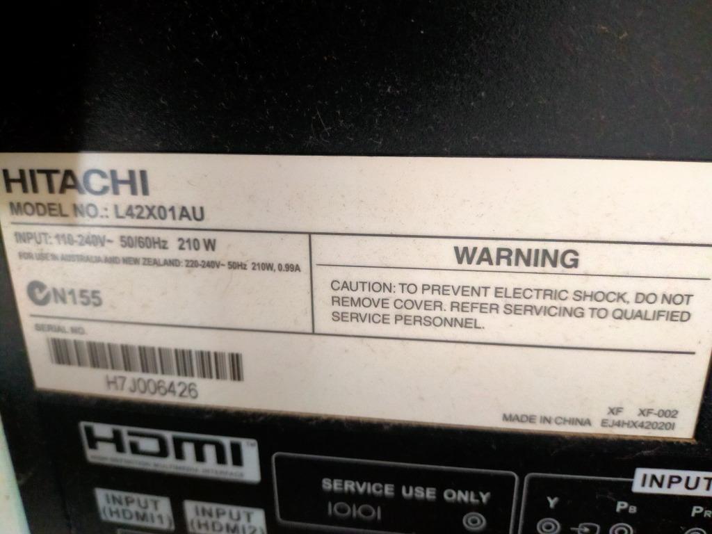 Hitachi 42" TV HD, TV & Home Appliances, TV & Entertainment, TV on ...