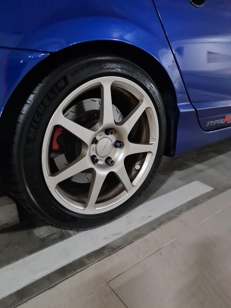 Honda Civic FD Prodrive 17 inch Rims & Tyres, Car Accessories, Tyres ...