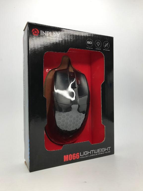 INPLAY M066 HOLLOW LUMINOUS GAMING MOUSE, LIGHTWEIGHT COLORFUL LED, USB ...