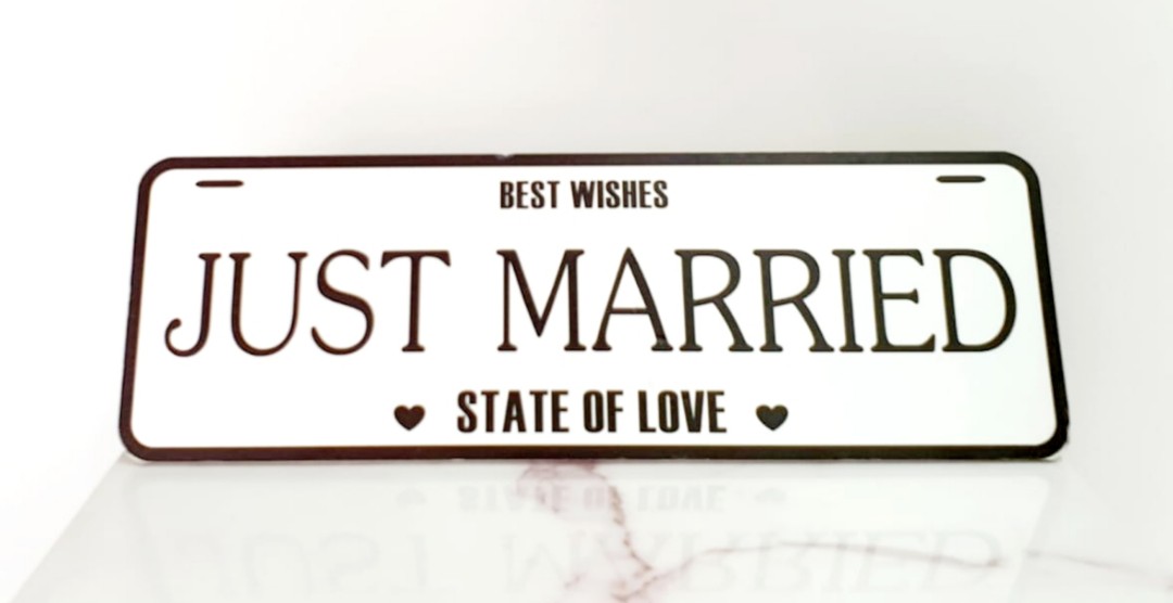 Just married wedding car plate, Hobbies & Toys, Stationery & Craft ...