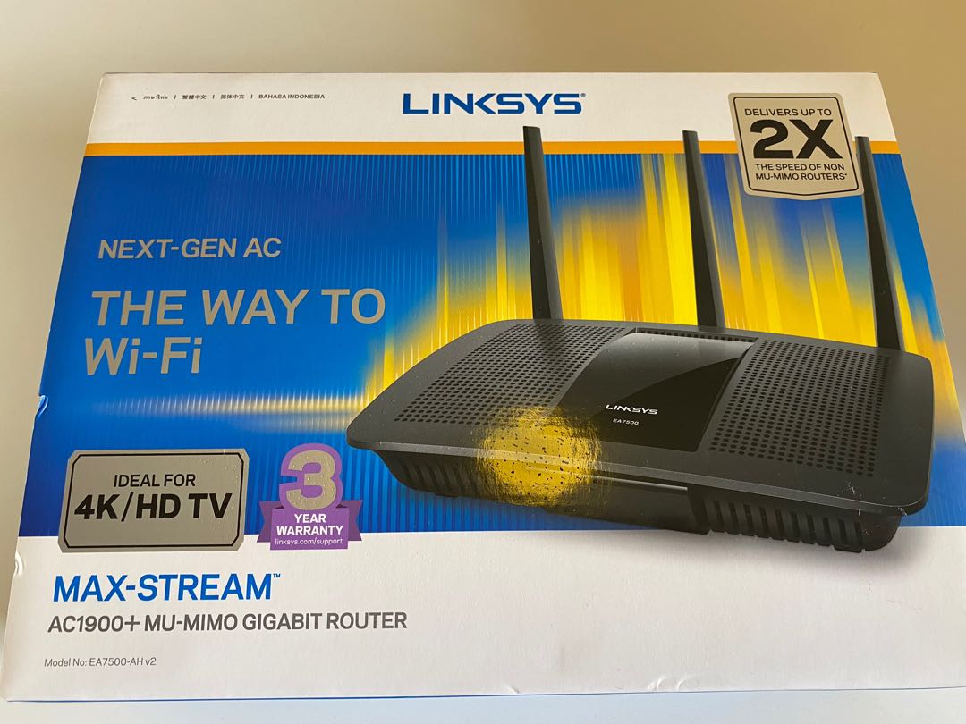 LINKSYS MAX-STREAM EA7500 AC1900 Wi-Fi Dual-Band Router (Ideal for 4K ...