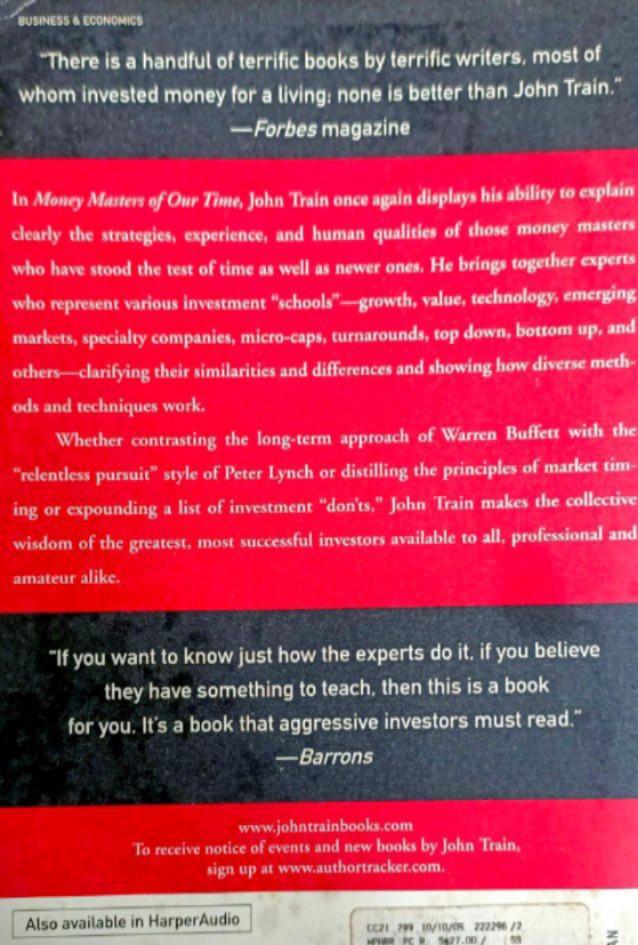 Money Masters Of Our Time by John Train, Hobbies & Toys, Books ...