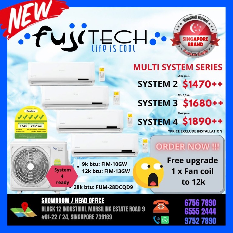 Multi/Split Aircon Inverter Series [FUJITECH], TV & Home Appliances ...