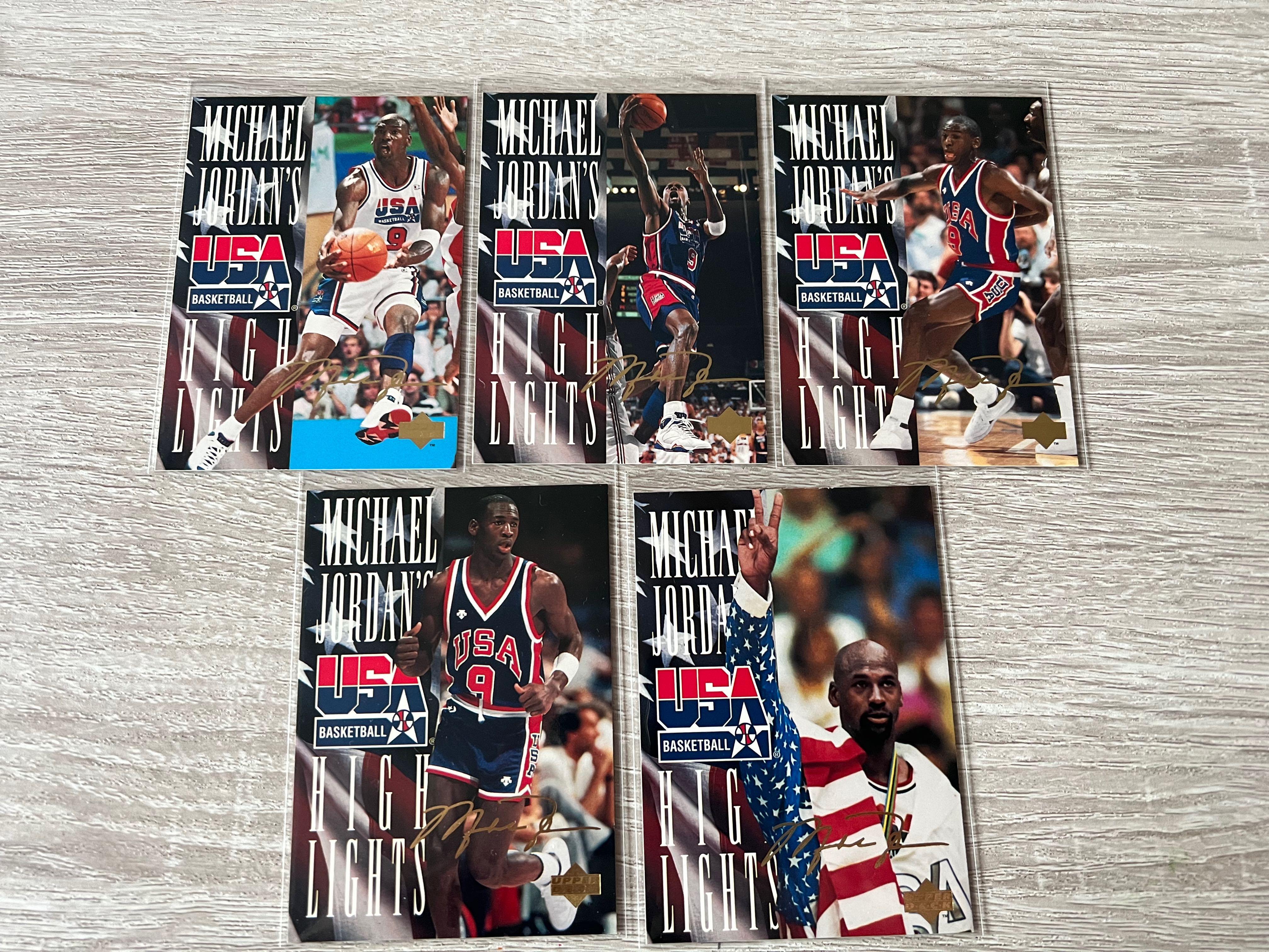 NBA card Michael Jordan USA Highlights 5 cards set, 興趣及遊戲, 收藏品及紀念品, 明星 ...