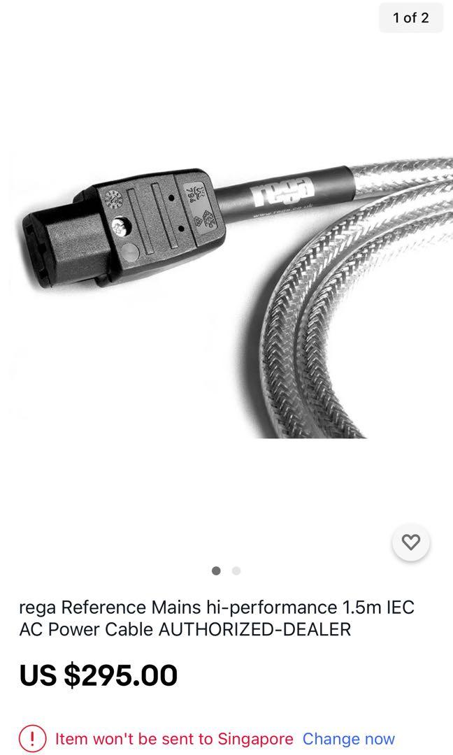 Original Rega Power Cord 1.5m, Audio, Other Audio Equipment on Carousell