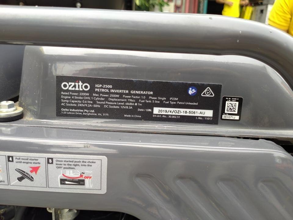 Ozito Petrol Generator 2500w, Commercial & Industrial, Construction ...