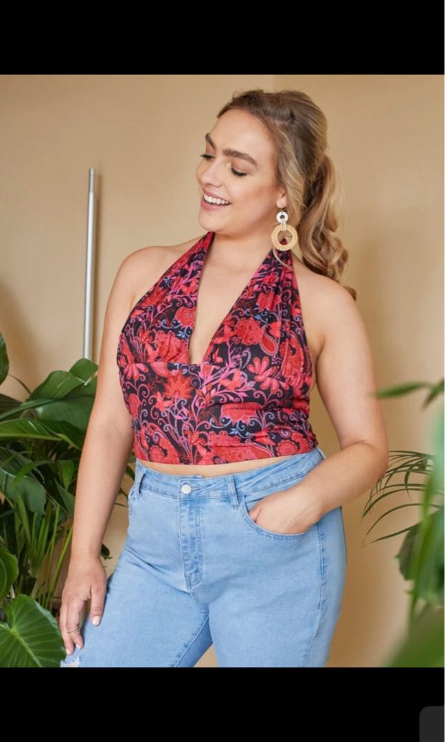 Plus Size Halter Top, Women's Fashion, Tops, Sleeveless on Carousell