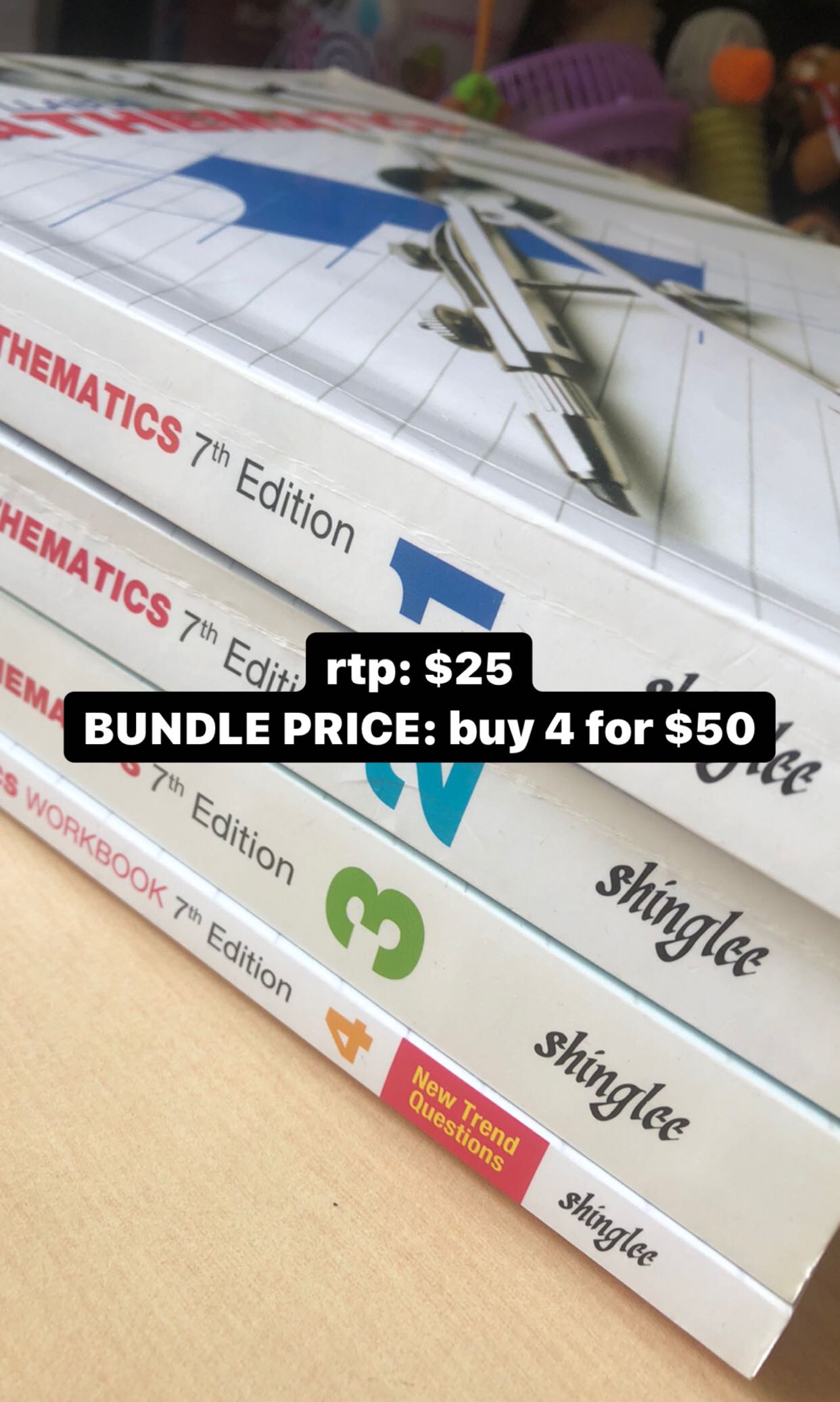 Shinglee New Syllabus MATH 7th edition textbook 1-4, Hobbies & Toys ...