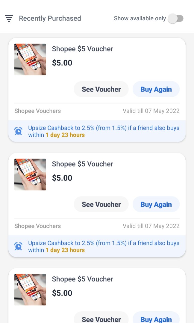 shopee voucher, Tickets & Vouchers, Vouchers on Carousell