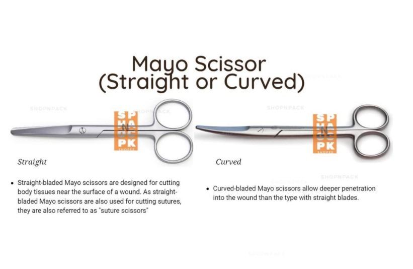 (SNP-T)Mayo Scissor (Straight/Curved), Health & Nutrition, Medical ...