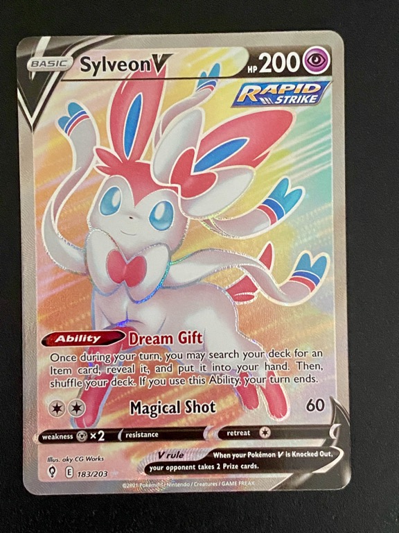 Sylveon V - 183/203 - Full Art Ultra Rare - Evolving Skies - Pokemon TCG Card, Hobbies & Toys ...