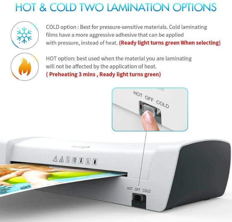 Toyuugo Laminator Machine, Portable A4 Thermal Laminating Machine with Hot and Cold Settings ...