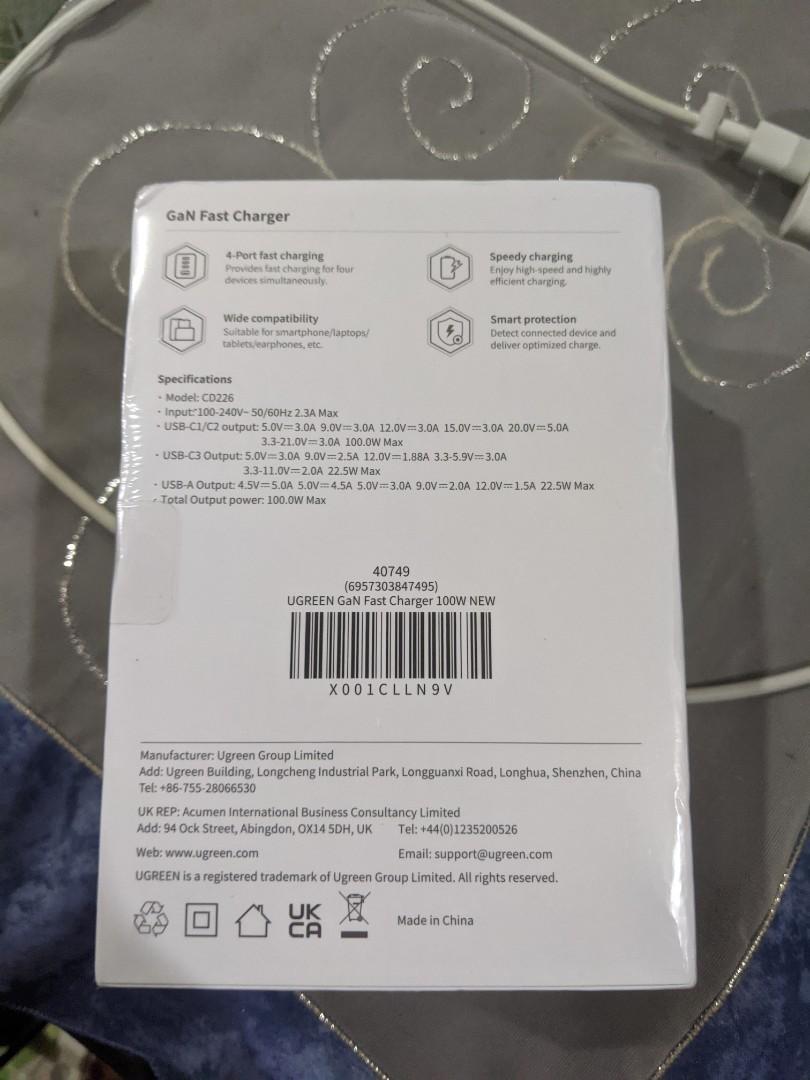 UGreen 100W GaN Charger (UK Plug), Computers & Tech, Parts ...