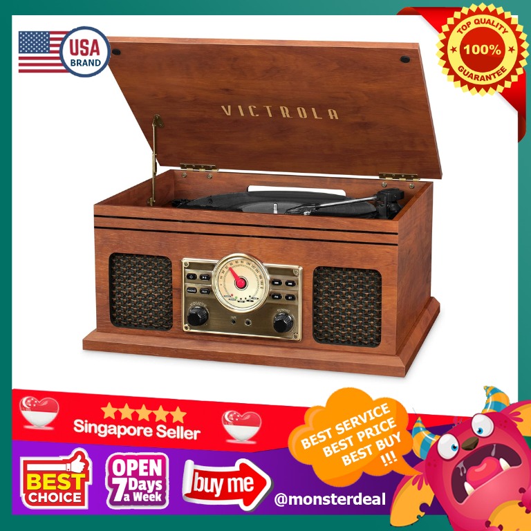 Victrola 4-in-1 Nostalgic Bluetooth Record Player with 3-Speed ...
