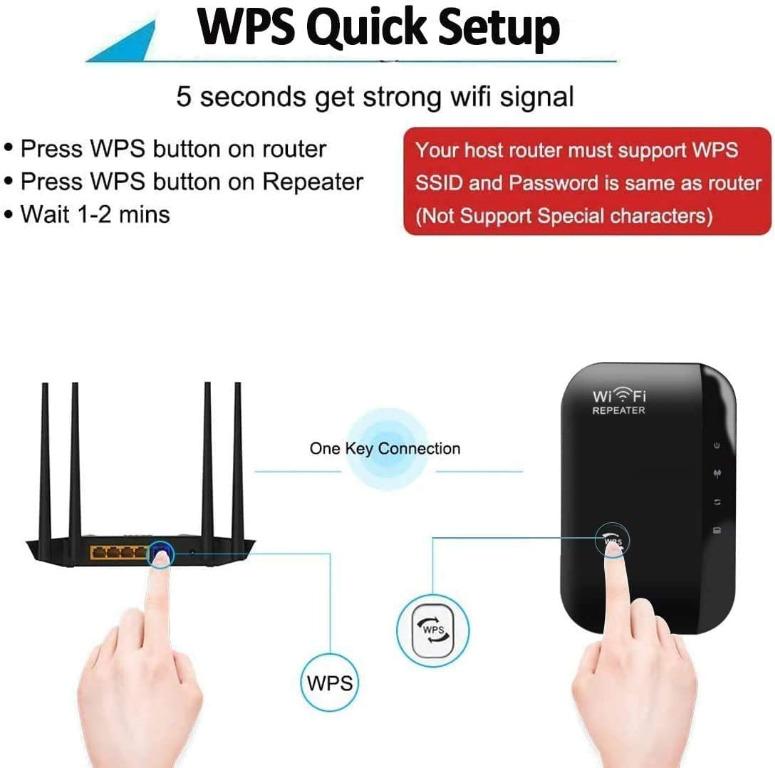 WiFi Signal Extender, Internet WiFi Booster 2.4G for Home 300Mbps ...