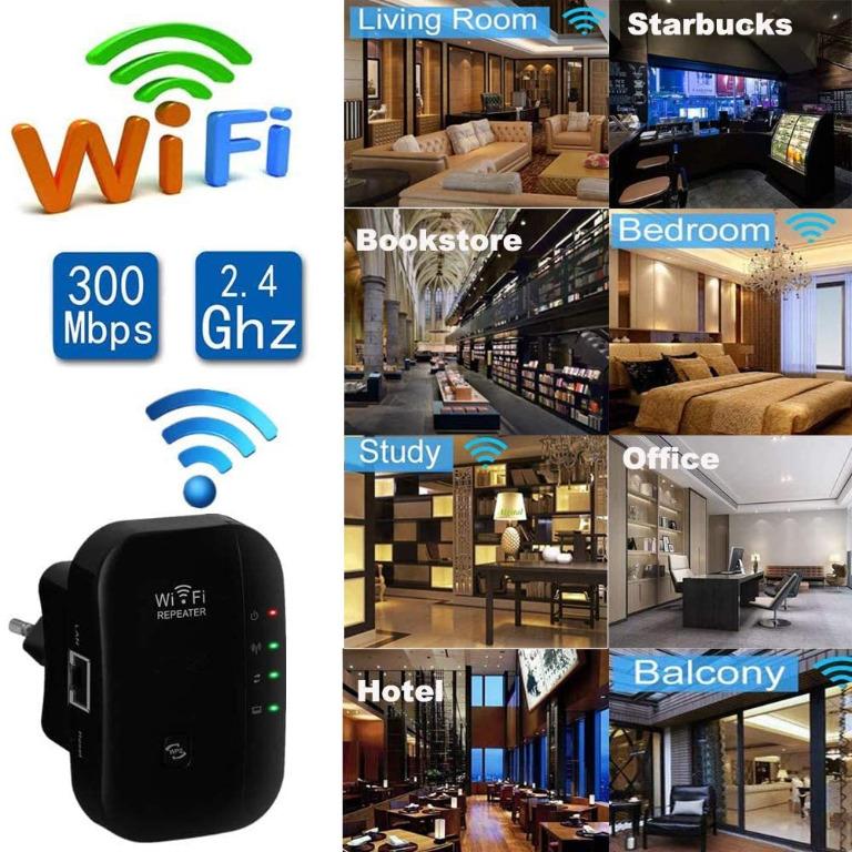 WiFi Signal Extender, Internet WiFi Booster 2.4G for Home 300Mbps ...