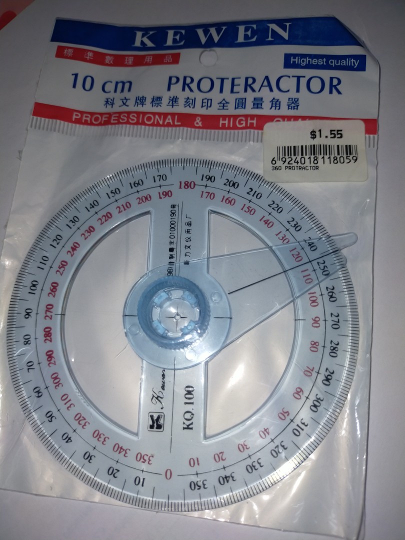 360° protractor, Hobbies & Toys, Stationery & Craft, Stationery ...