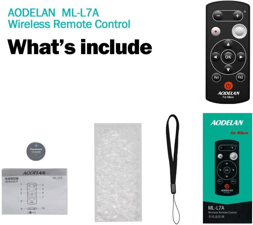 AODELAN Camera Wireless Shutter Release Remote Control for Nikon COOLPIX P1000 P950 B600 A1000 ...