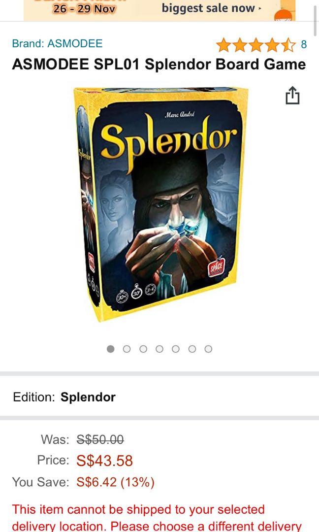 ASMODEE SPL01 Splendor Board Game, Hobbies & Toys, Toys & Games on ...